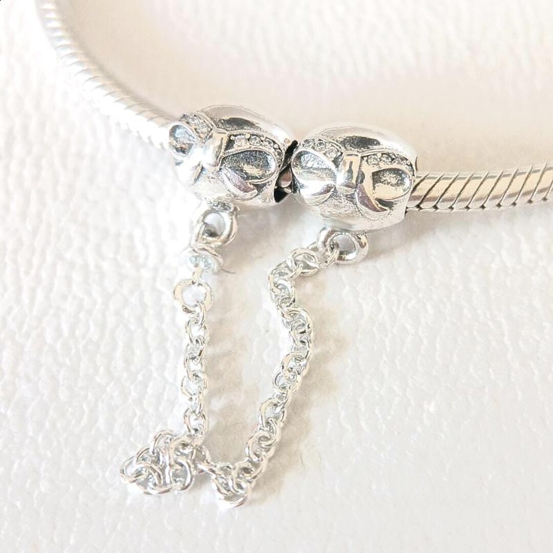 Elegance Dainty Bow Thread Safety Chain Charm:compatible Pandora Charm ...