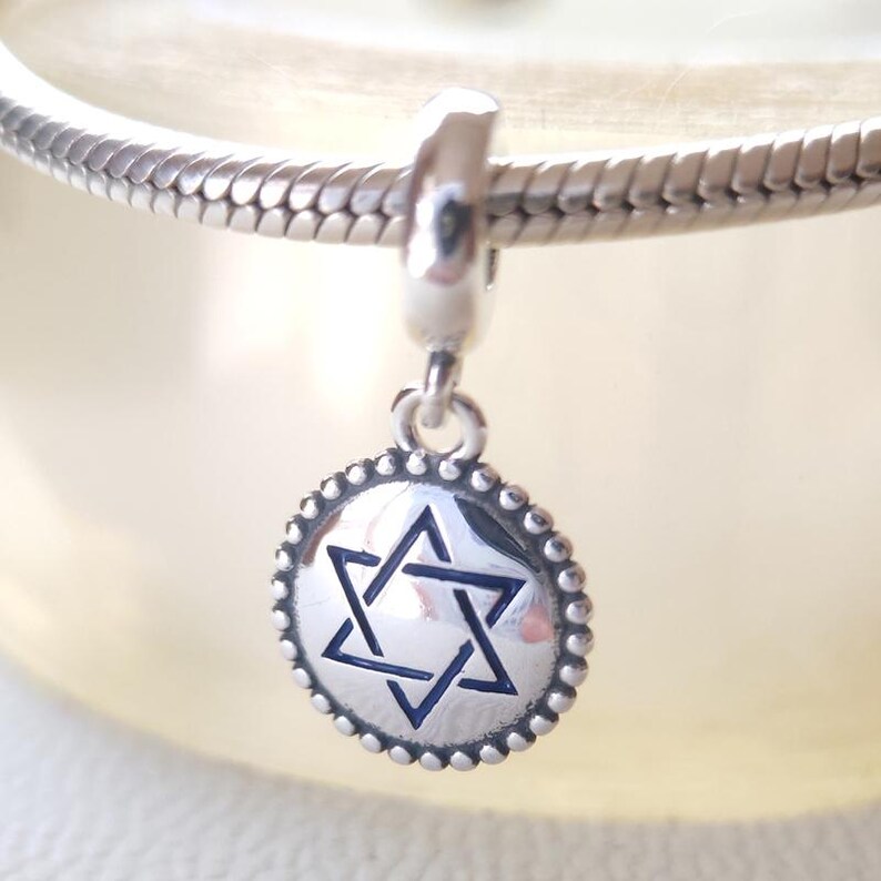 Sterling Silver Lsraeli Flag Dangle Charm - Fits Pandora Bracelet ...
