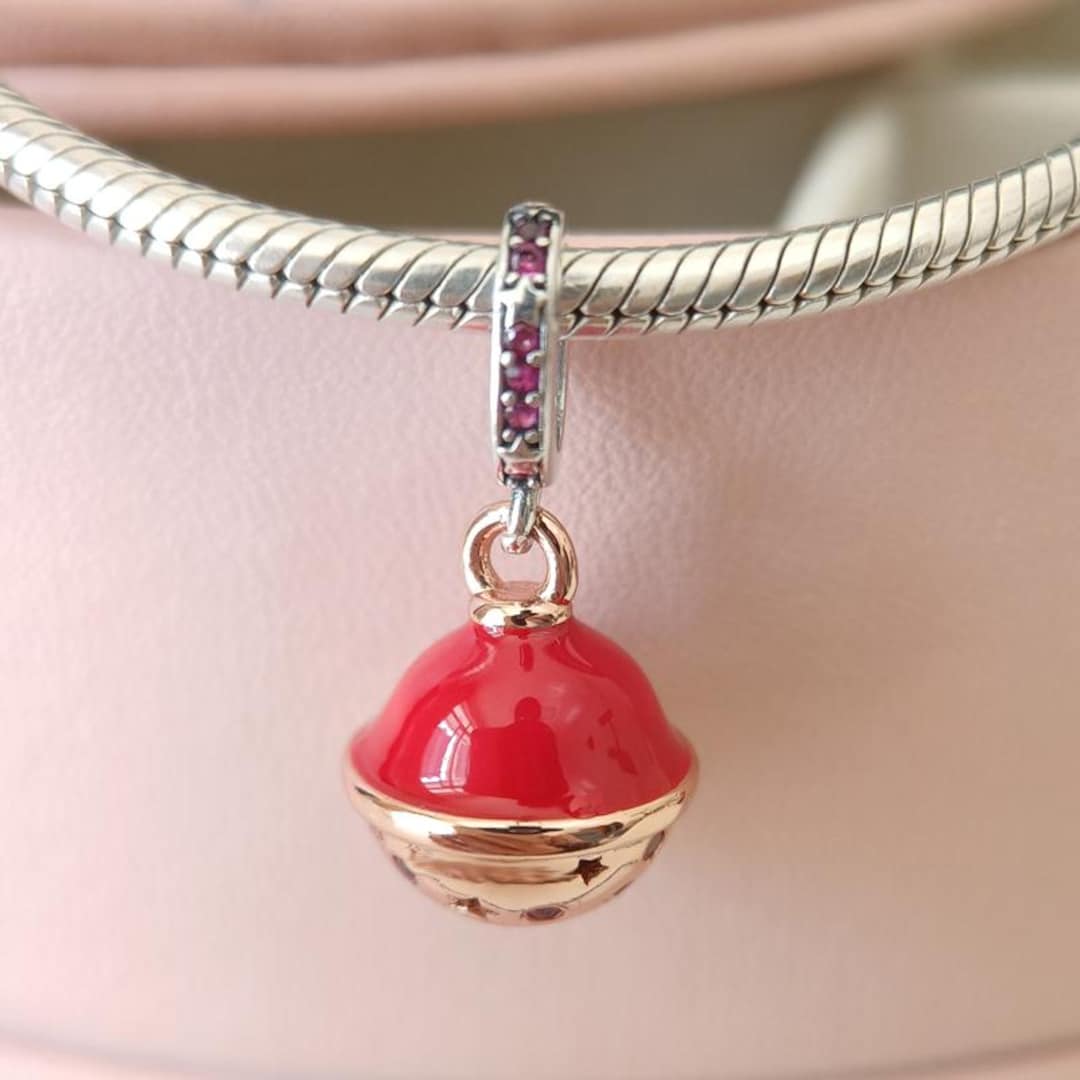 Red Christmas Bell Dangle Charm:for Pandora Bracelet Rose Gold Charm ...