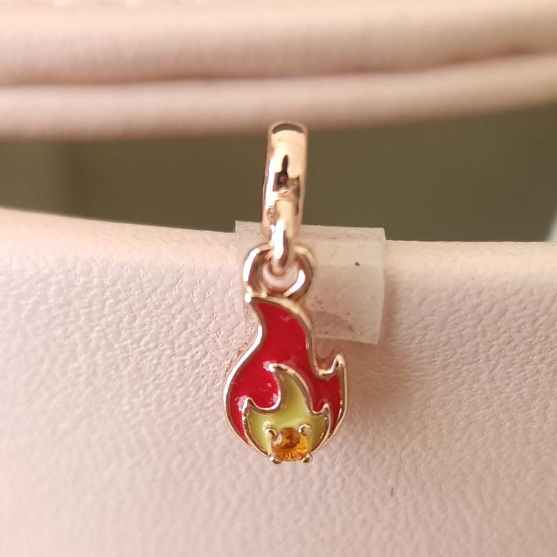 Small Fire Charm - Etsy UK