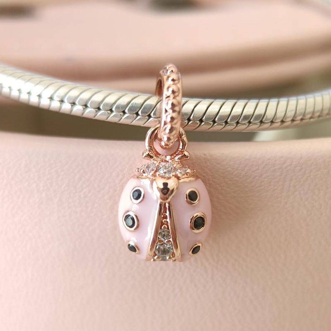 Pink Ladybug Dangle Charm:for Pandora Bracelet Rose Gold Charm Bead - Etsy