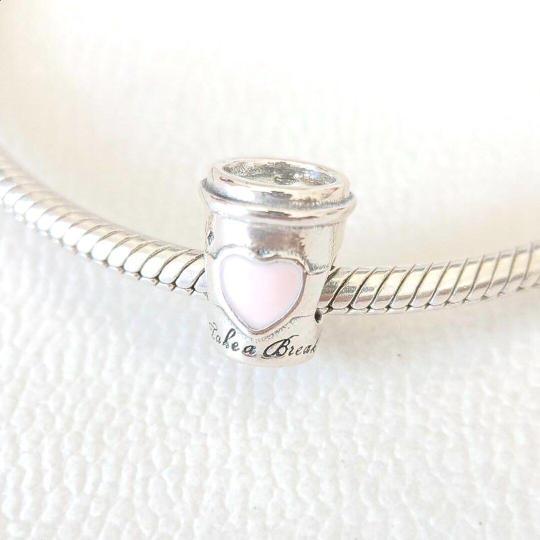 Pink Heart Coffee Cup Charm:for Pandora Compatible Charm Bracelet ...