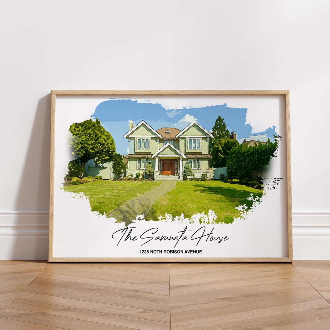 Personalized Watercolor House Portrait With Name & Address (digital ...