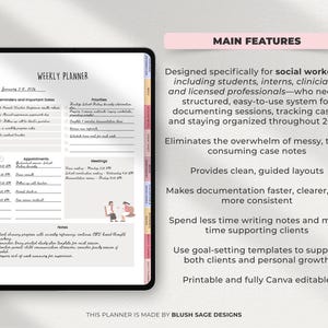 Social Worker Planner for Case Note Management Client Session Tracker ...