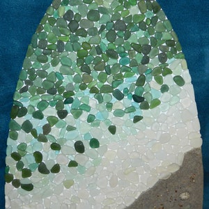 Gorgeous Large SEA GLASS BEACH Ocean Scene Art on "surfboard" Shaped ...