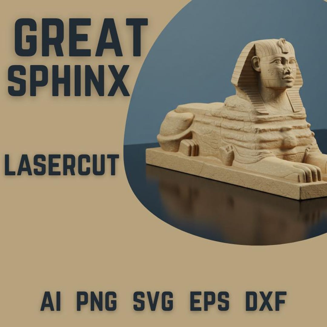 Great Sphinx SVG | Laser Cut Digital File Dxf Pdf Cdr | Ancient Egypt ...