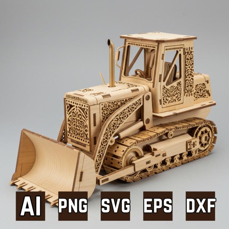 Bulldozer Laser Cut File | Svg Dxf Cdr Pdf Digital Download | 3D Wooden ...