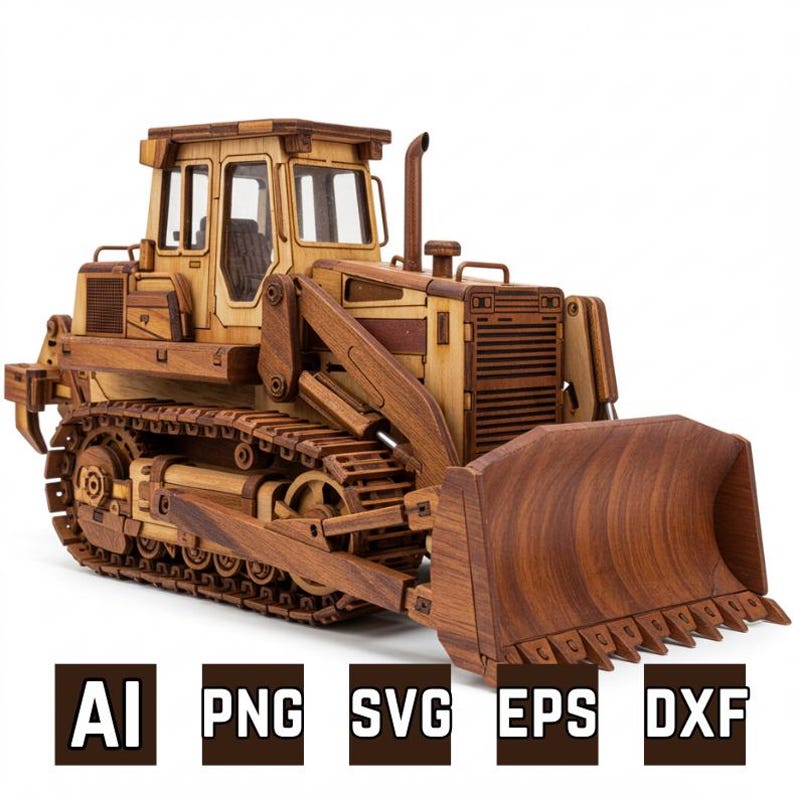 Bulldozer Laser Cut File | Svg Dxf Cdr Pdf Digital Download | 3D Wooden ...