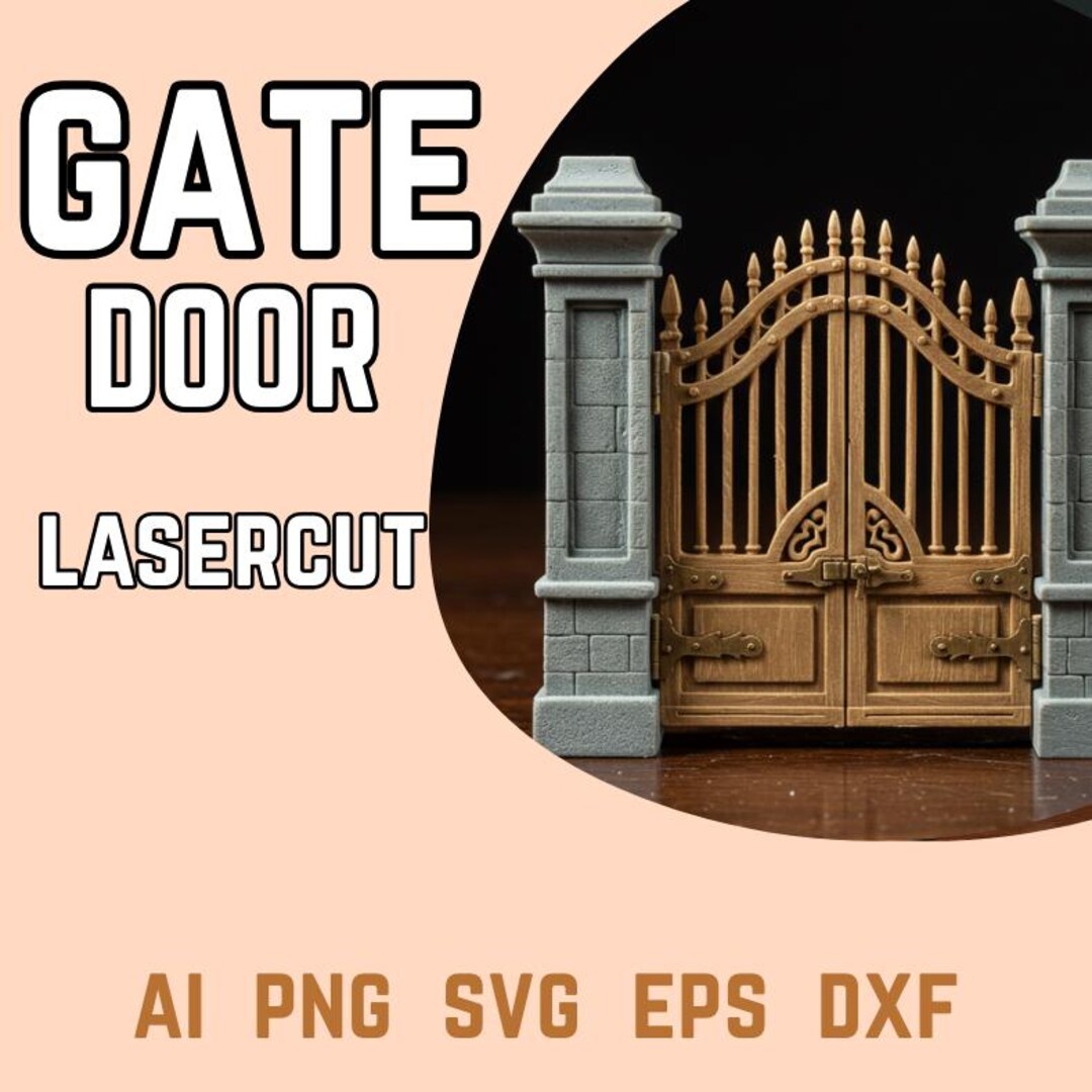 Gate Door SVG | Laser Cut Digital File Dxf Pdf Cdr | Wooden Decoration ...