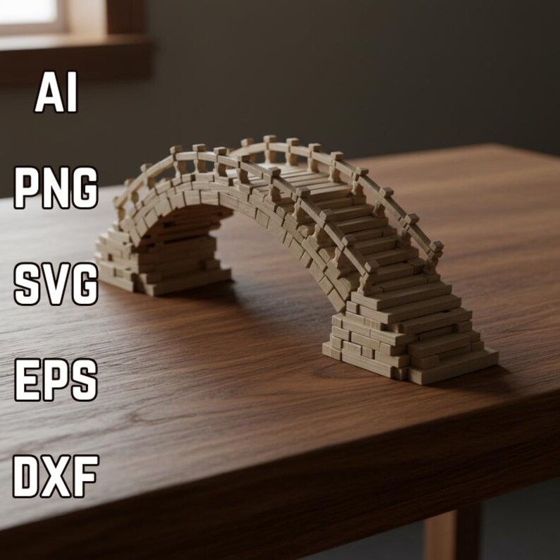 Arched Bridge Laser Cut File | Svg Dxf Cdr Digital Download | Wooden ...