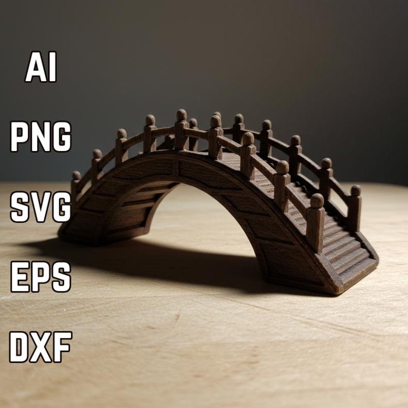 Arched Bridge Laser Cut File | Svg Dxf Cdr Digital Download | Wooden ...