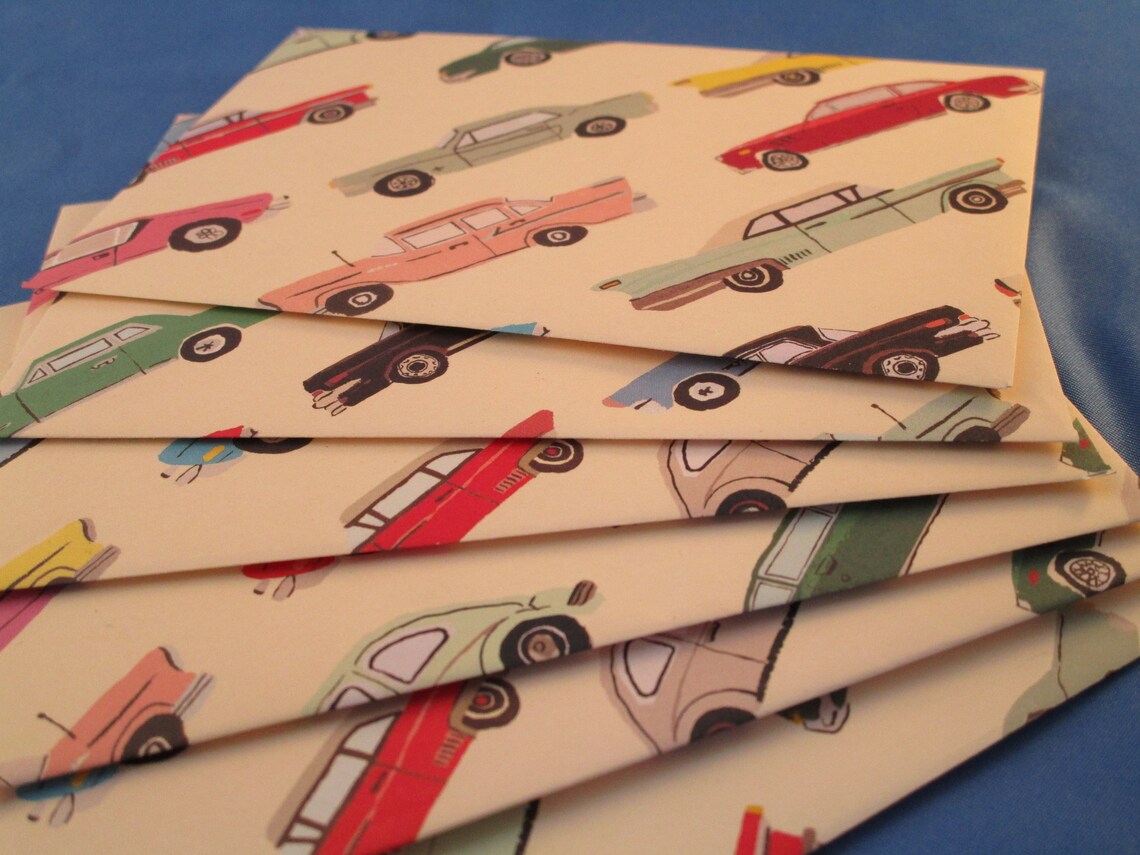 Six 4-bar Car Envelopes With Notecards - Etsy UK