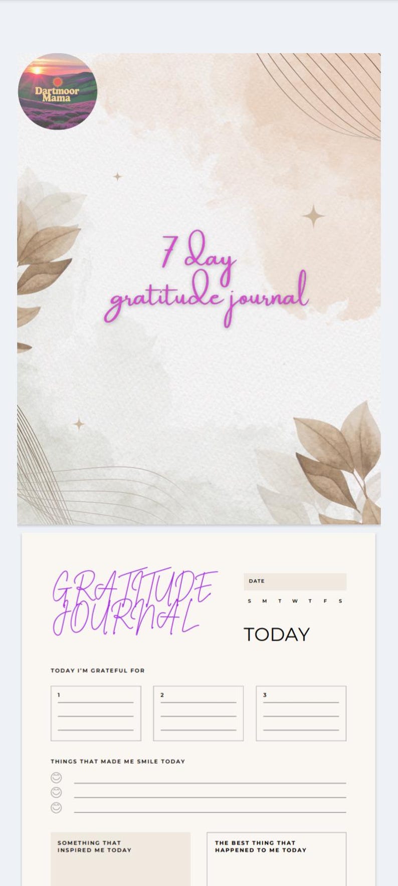 Gratitude E-journal 7 Day Download - Etsy