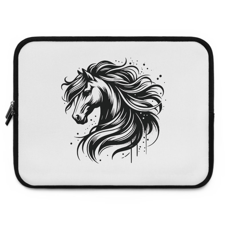 Horse Print Laptop Sleeve: Neoprene Computer Case, Horse Lover Gift - Etsy