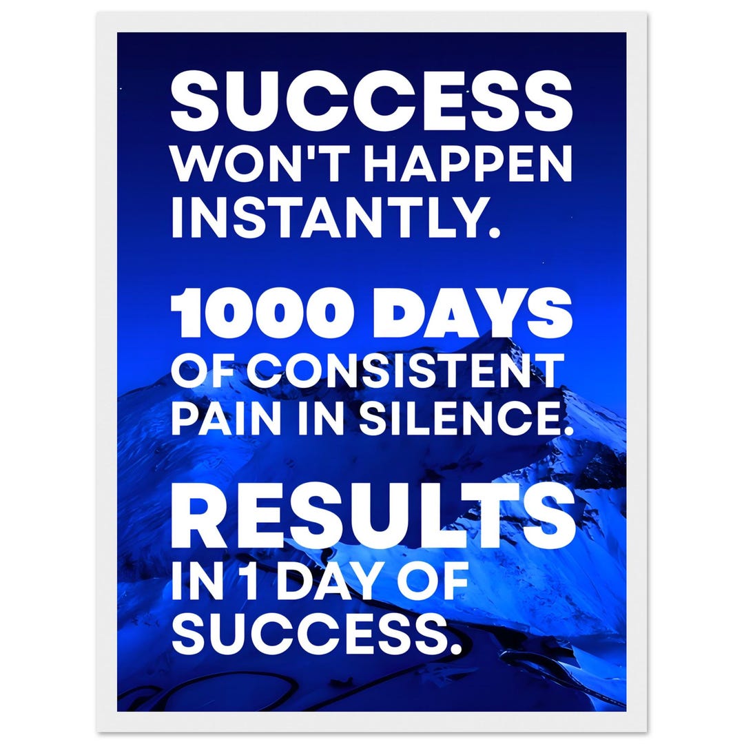 Motivational Wall Art | Success Takes Time Poster | Inspirational Print ...