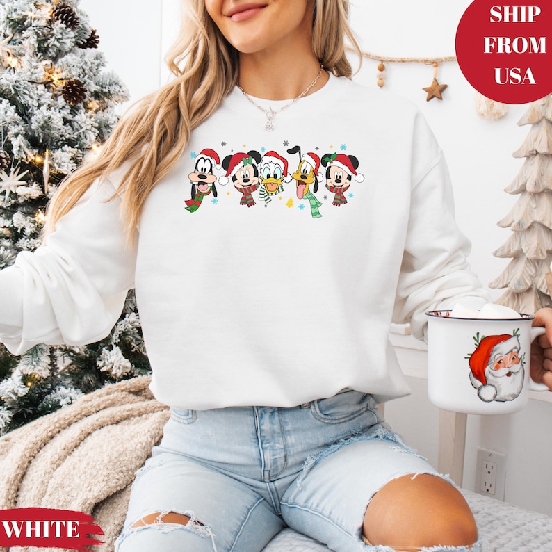 Vintage Mickey and Friend Christmas Sweatshirt,disney Ears Christmas ...