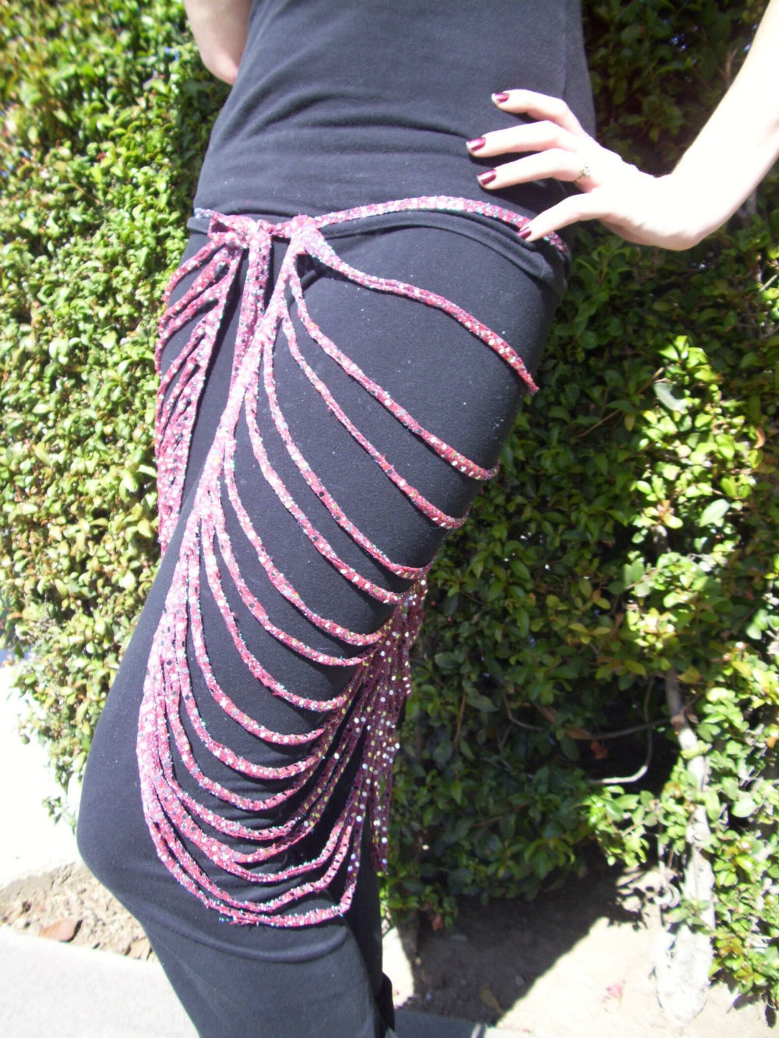 Art Deco Hip Drape in Pinkish Sparkle - Etsy