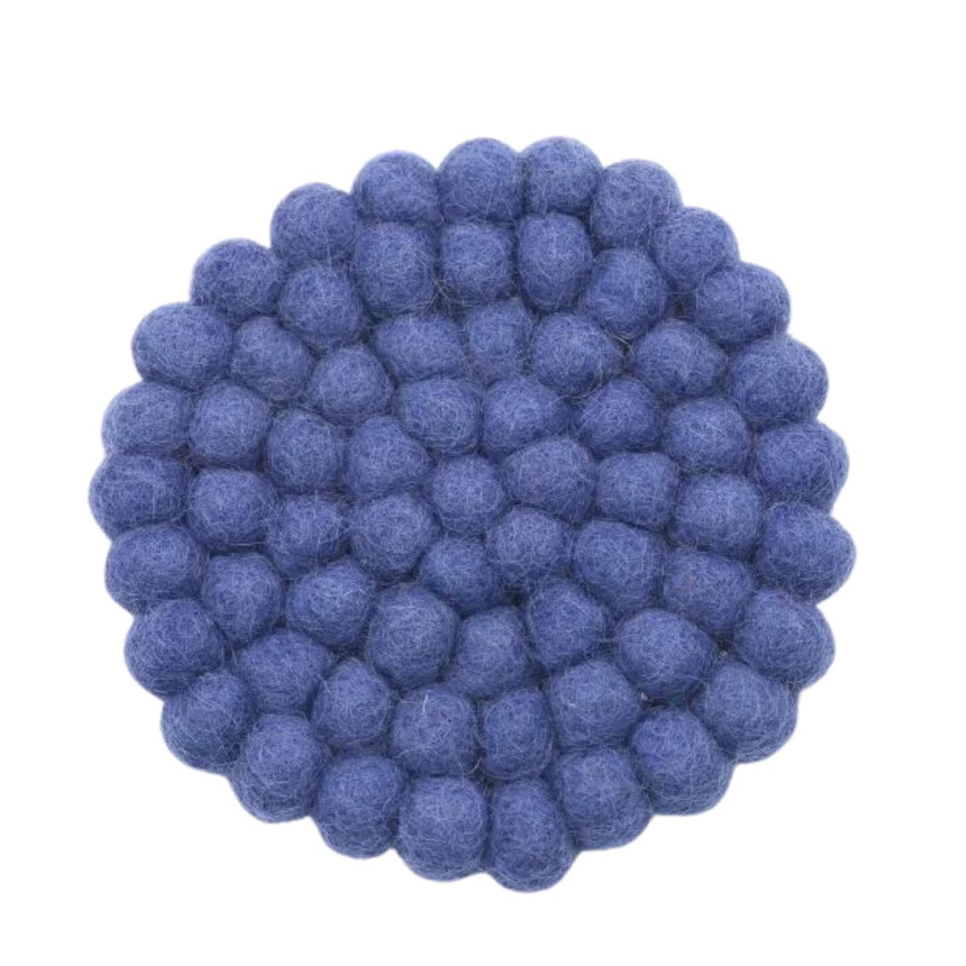 Indigo Pebble Wool Felt Trivet – 100% Handmade Hot Pad, New Zealand ...