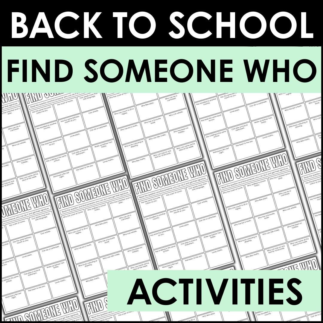 Editable Find Someone Who... Worksheets | Back to School Icebreaker ...