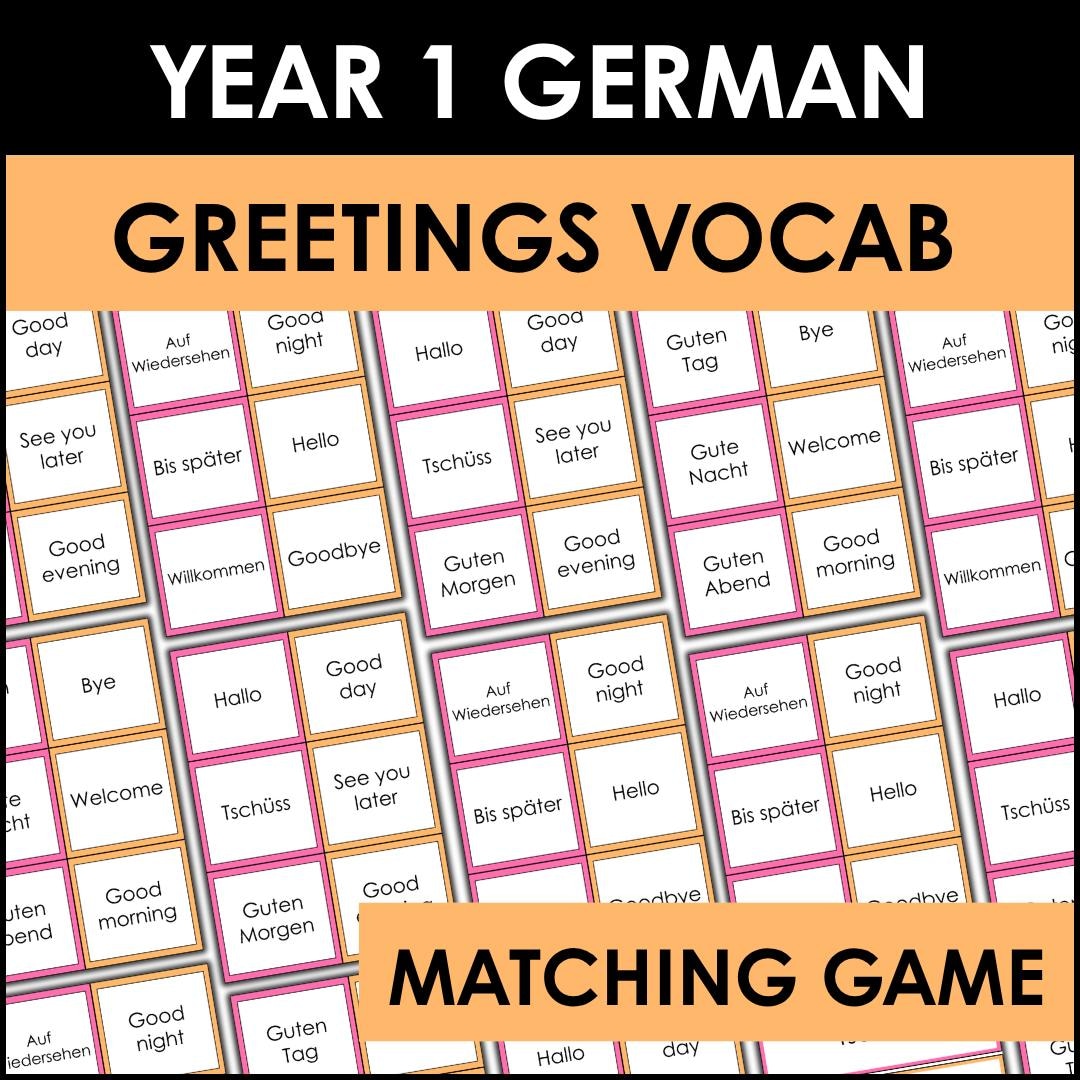German Greetings Matching Cards (eyfs/year 1) - Etsy