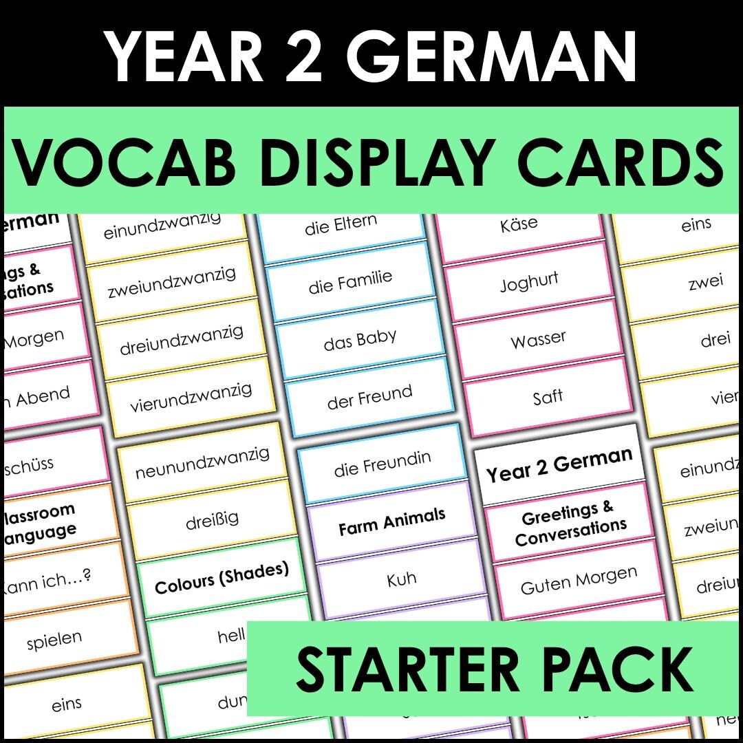 KS1 German Starter Pack | Year 2 Vocabulary & Flashcards - Etsy