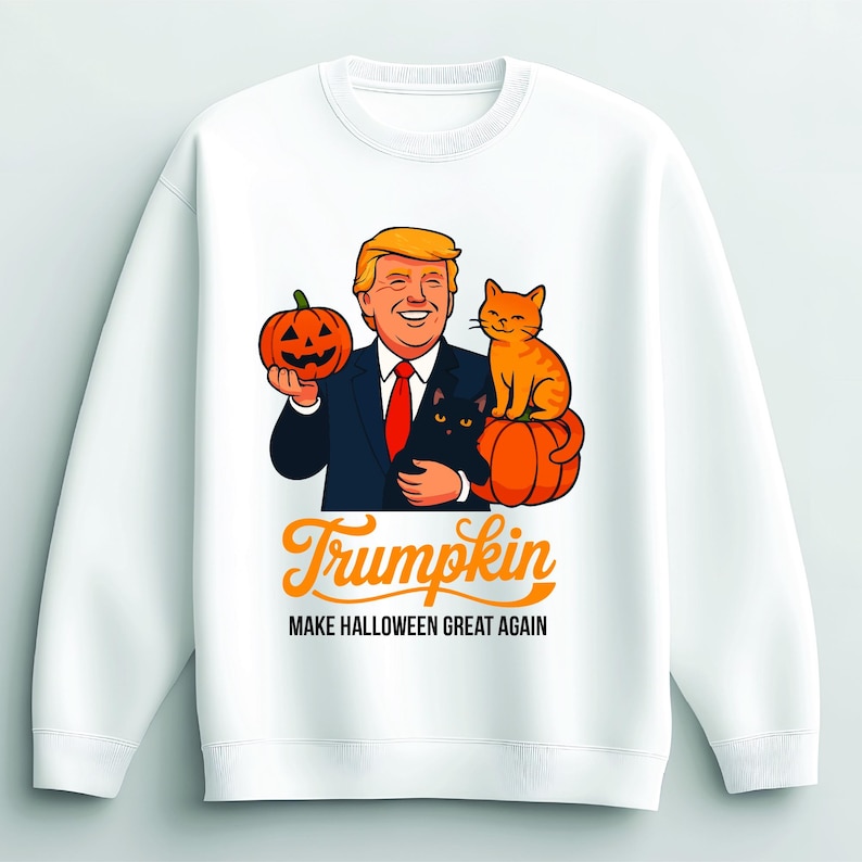 Trumpkin Halloween 2025 SVG: Funny Pumpkin Trump USA Design (digital ...