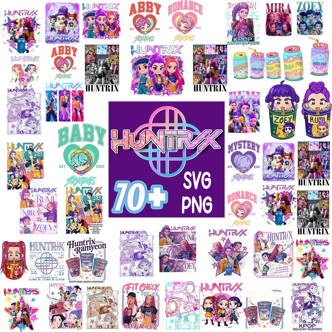 70+ Hun-trix Kpop Band PNG SVG Bundle, Kpop Huntrix Bundle, Demon ...