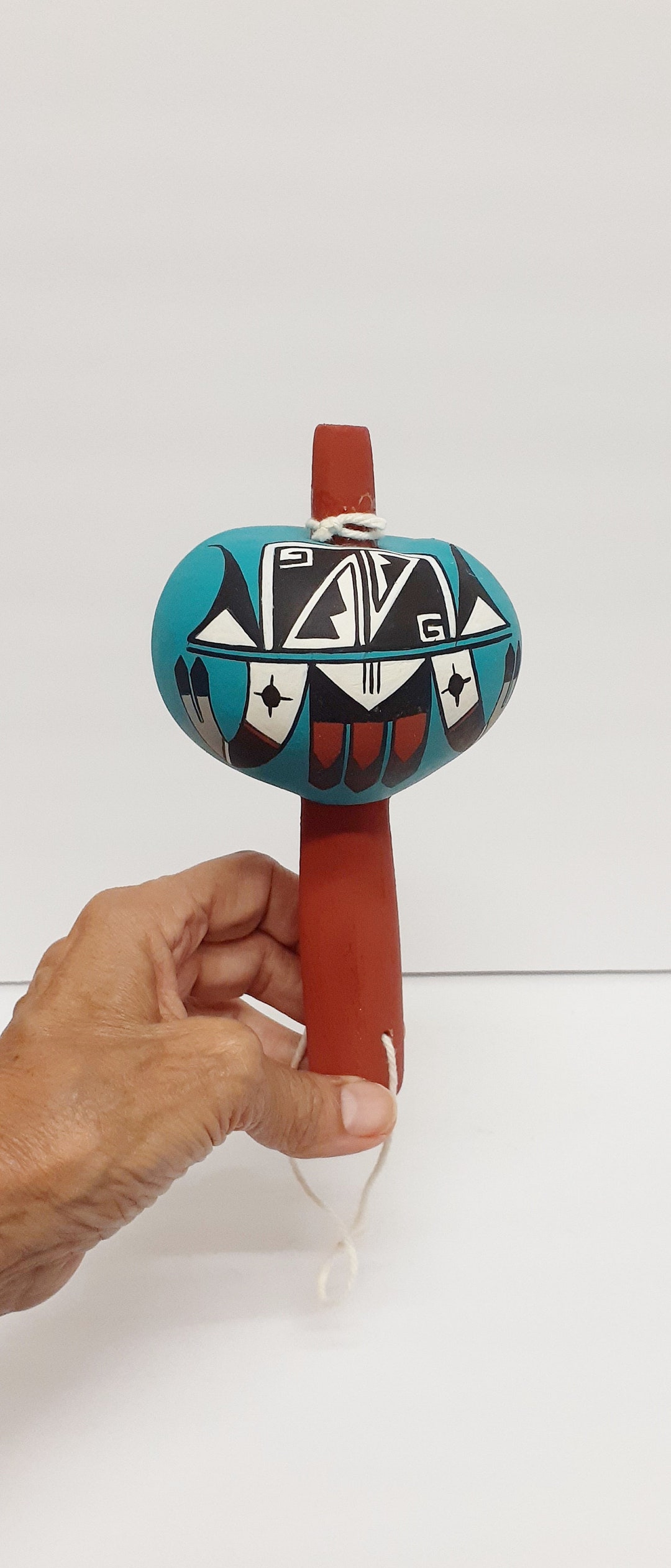 Indian Tribal Inspired Hand Painted Rattle 7" - Etsy