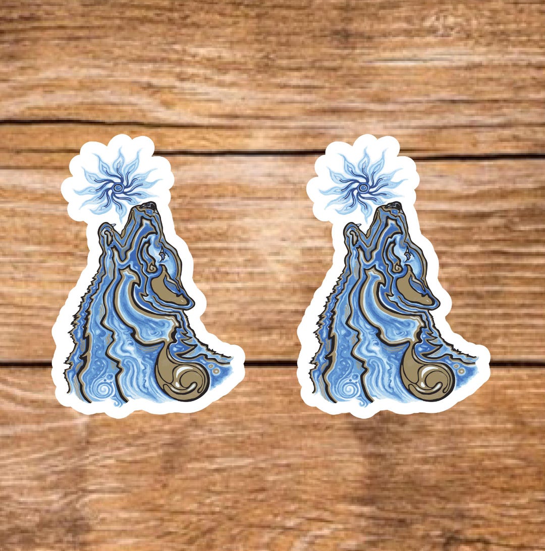 Infinite Wolf (2 Stickers): Matte Finish Vinyl, Water Resistant Decals ...
