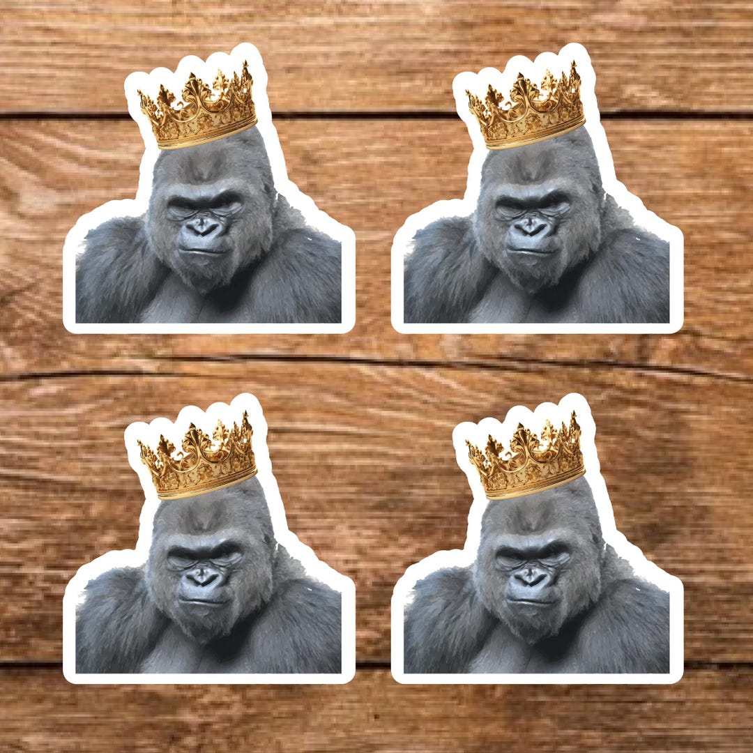 Gorilla King (4 Stickers) - Etsy