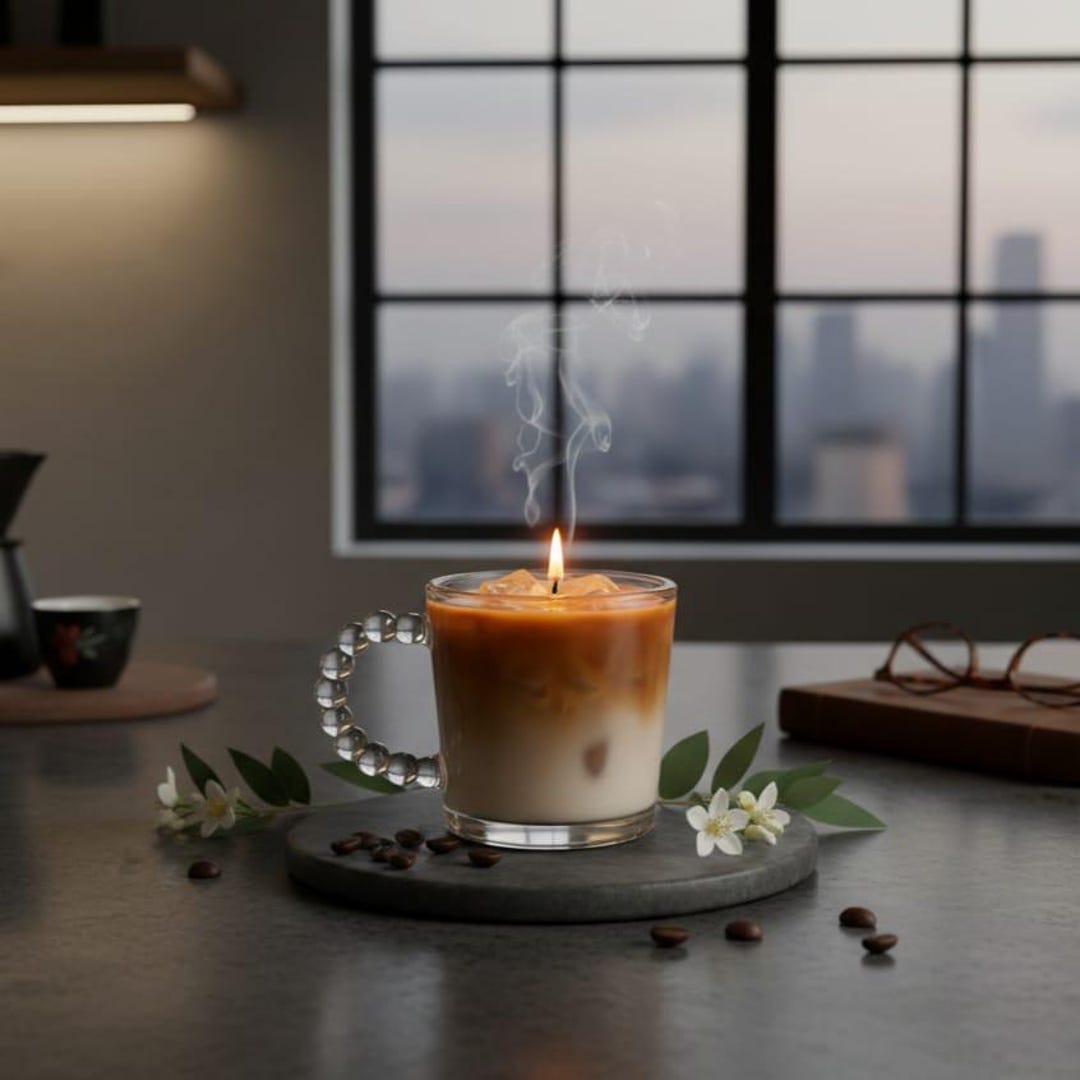 Iced Coffee Candle – Realistic Latte Candle, Coffee Lover Gift, Café ...