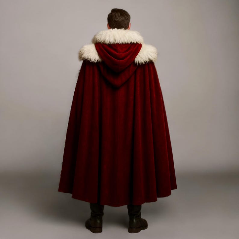 Crimson King Medieval Cloak Leather Gladiator Costume Gothic Santa ...