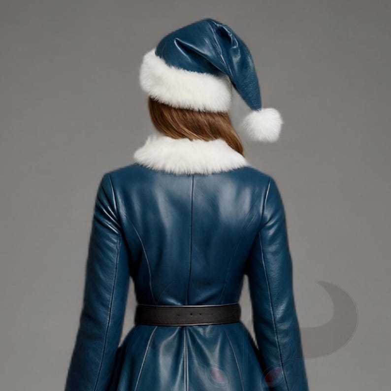 Blue Mrs Claus Dress With Fur Trim Christmas Costume Coat for Holiday ...
