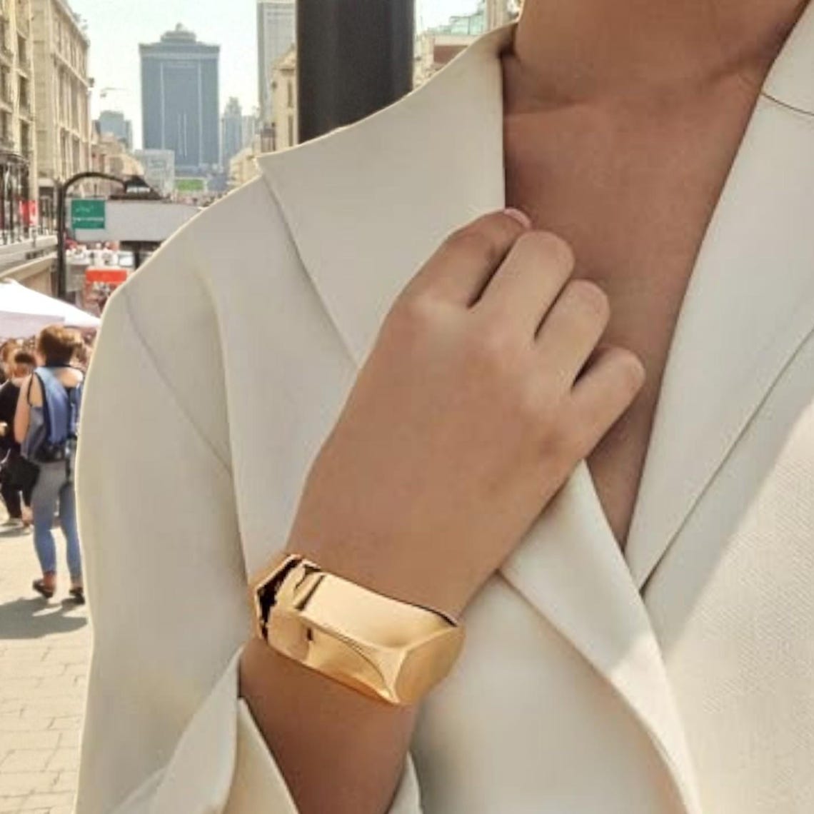 Geometric Metal Facet Bracelet, Modern Elegant Jewelry - Etsy