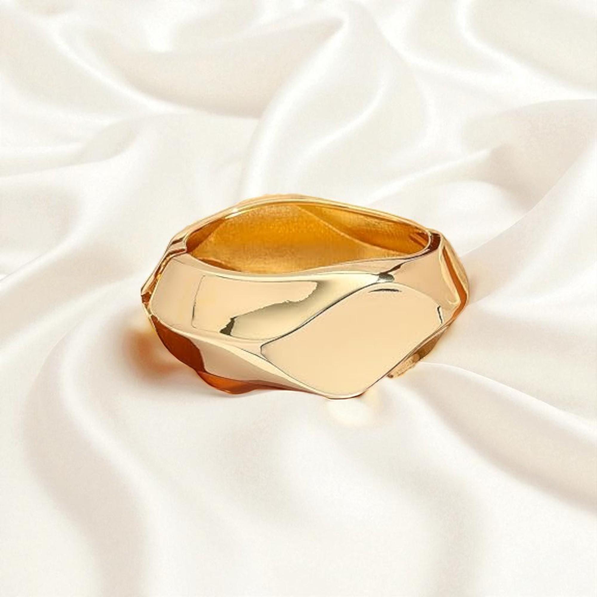 Geometric Metal Facet Bracelet, Modern Elegant Jewelry - Etsy