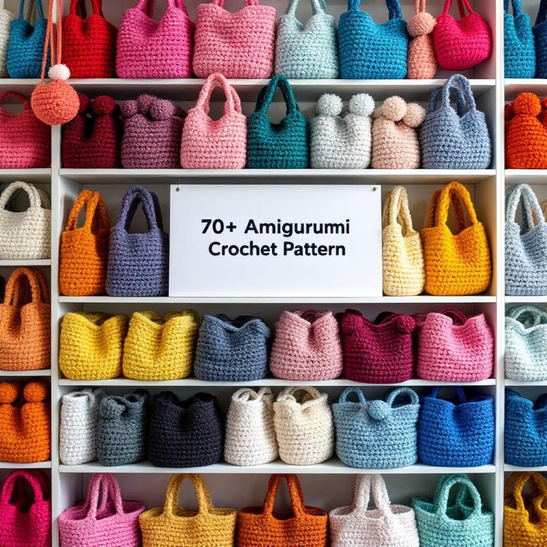 70+ Amigurumi Crochet Bag Patterns Bundle PDF, Cute Tote Bags & Purses ...