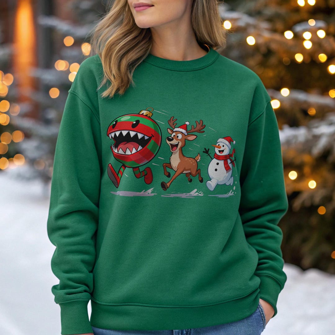 Wacky Christmas Race Digital Art - Snowman, Reindeer and Giant Monster ...