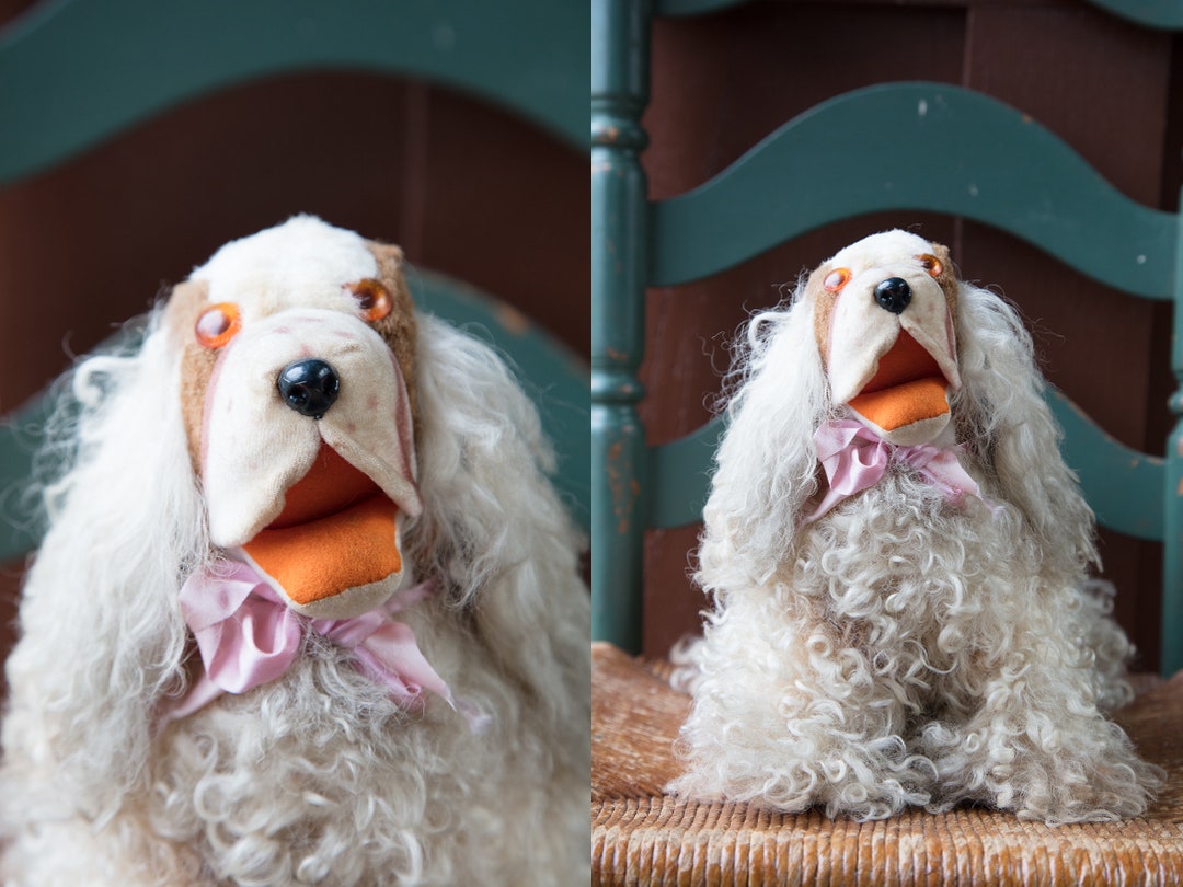 Rare Antique - Real Fur - Stuffed Toy - Poodle - Cocker Spaniel - Dog ...