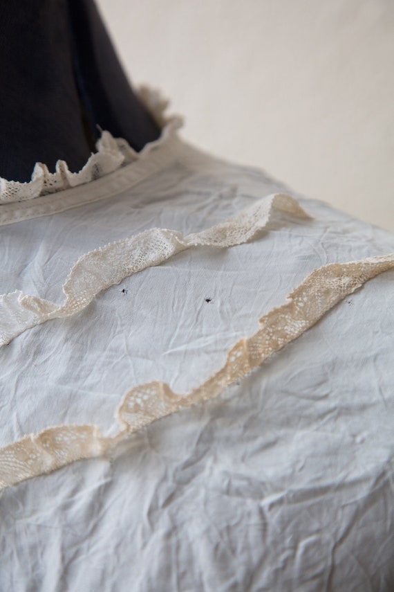 1940s - Vintage - White - Lace - Embroidered - Rayon … - Gem