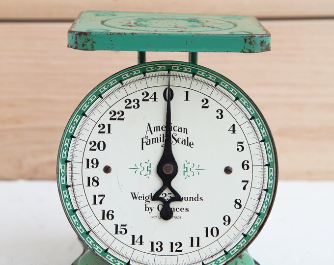Antique American Family Kitchen Scale Mint Green Teal Vintage Food ...
