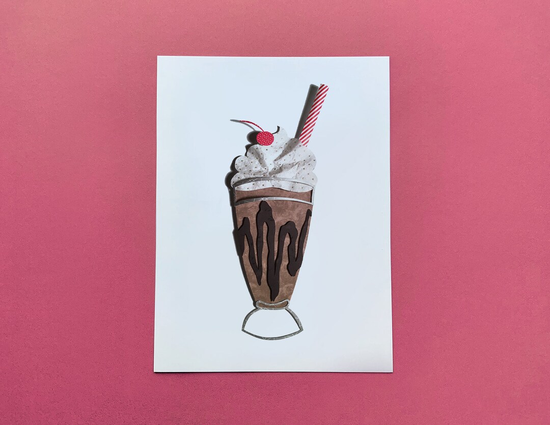 Paper Chocolate Milkshake - 5x7in Print - Etsy