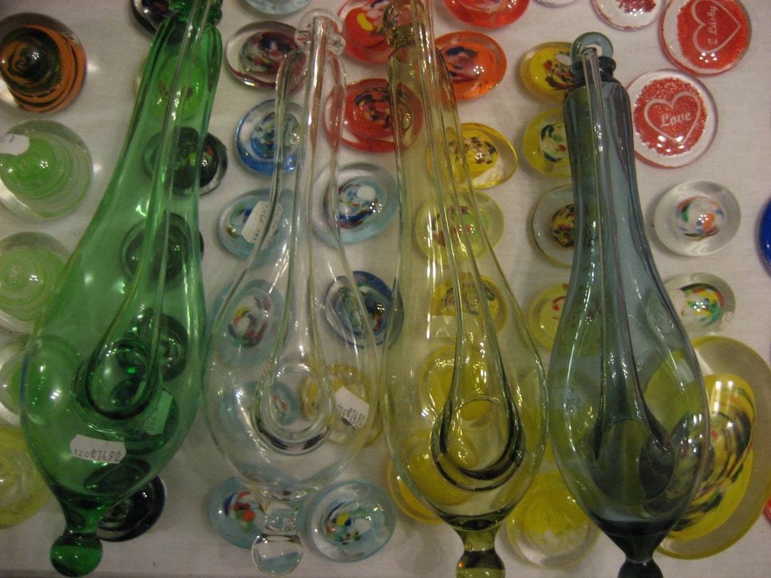 5 X Handblown Weather Glass Goethe Barometer 4 X Colors USA, Glaswork ...