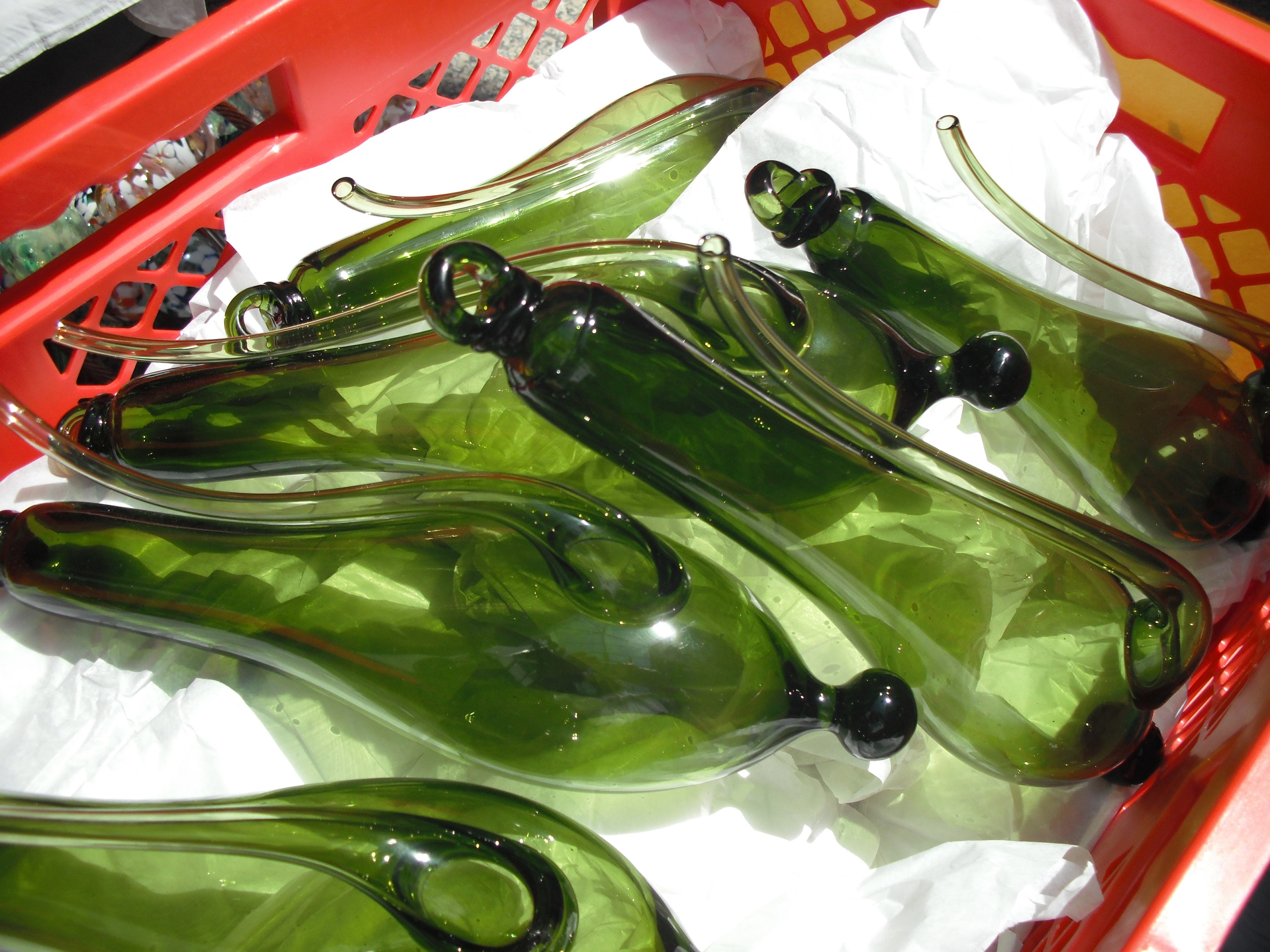 Handblown Weather Glass Goethe Barometer Deep Green USA, Glaswork ...