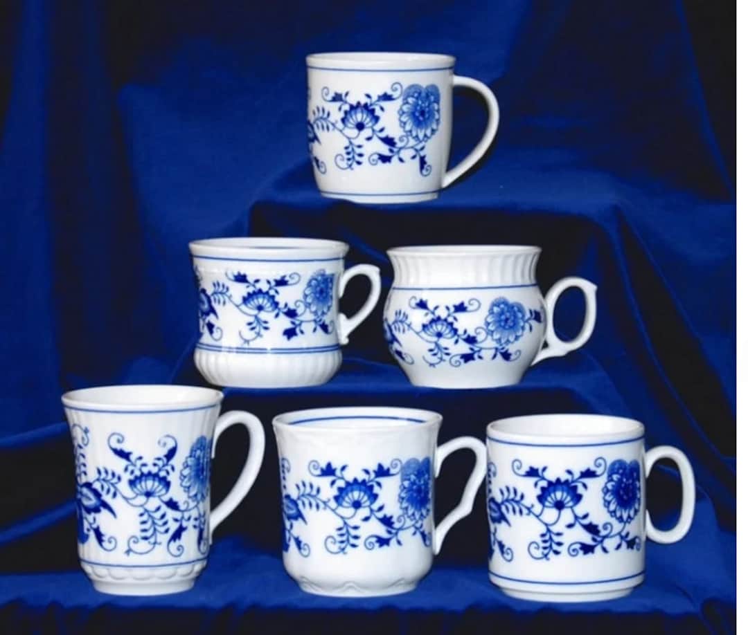 6 X Zwiebelmuster Original Bohemia Blue Onion Coffee or Tee Mug ...