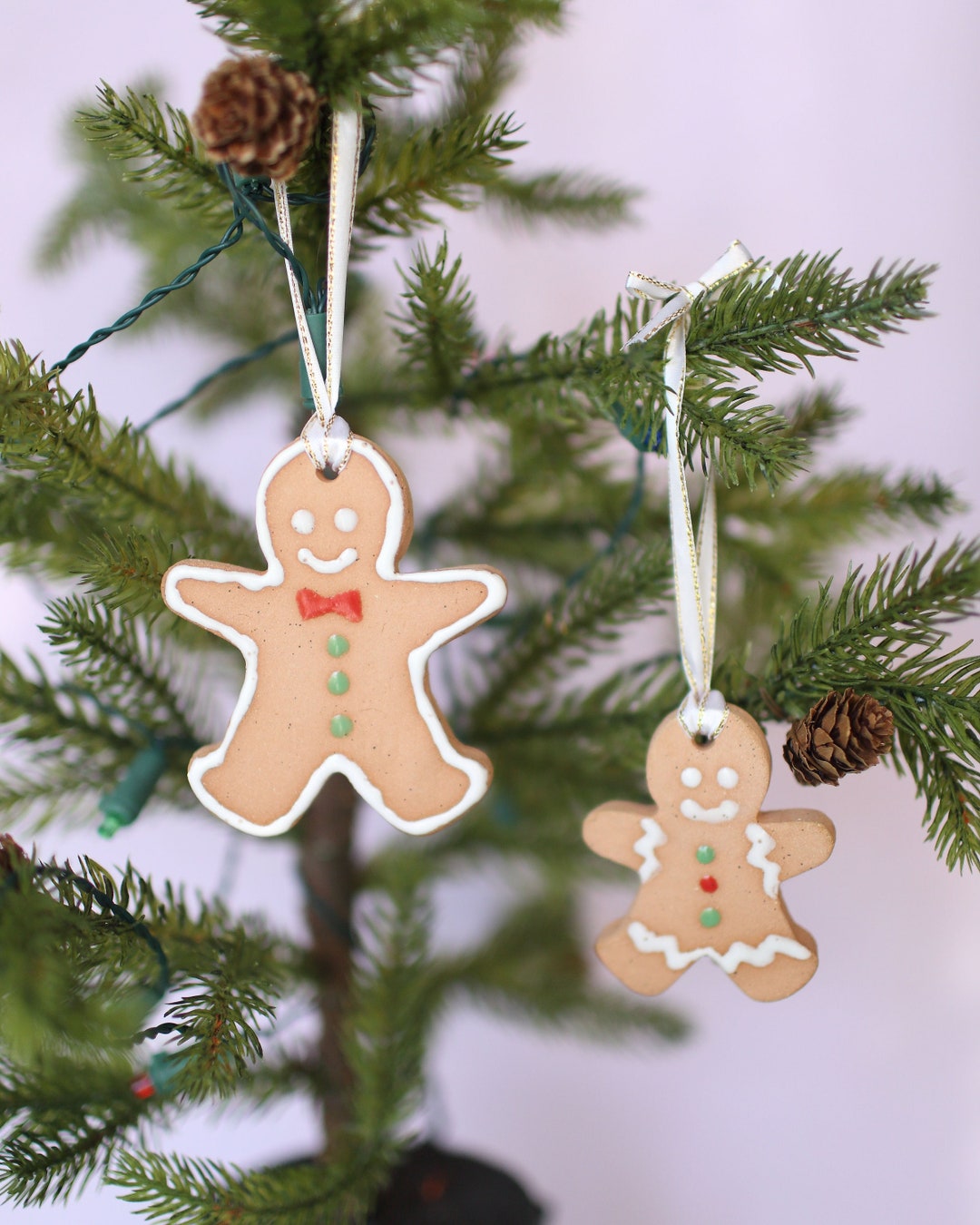 Ceramic Gingerbread Ornaments- Christmas Ornaments- Handmade Pottery ...