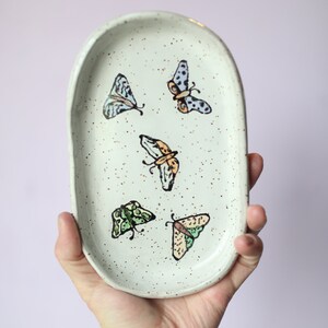 Butterfly and Moth Ceramic Butter Dish- Hand Painted Butter Dish ...