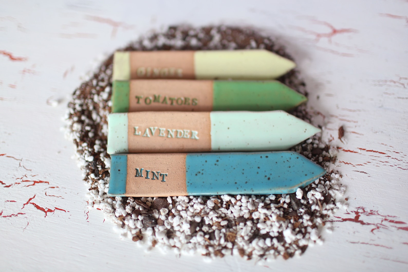 Ceramic Garden Labels set of Garden Stakes Herb Labels - Etsy
