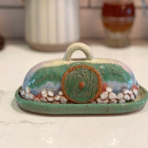 Hobbit Butter Dish- the Shire- Handmade Ceramic Butter Dish- Bilbo Baggins- Bag End- LOTR Butter ...