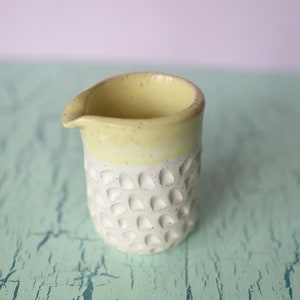 Yellow and White Creamer Small Ceramic Creamer Handmade Pottery - Etsy