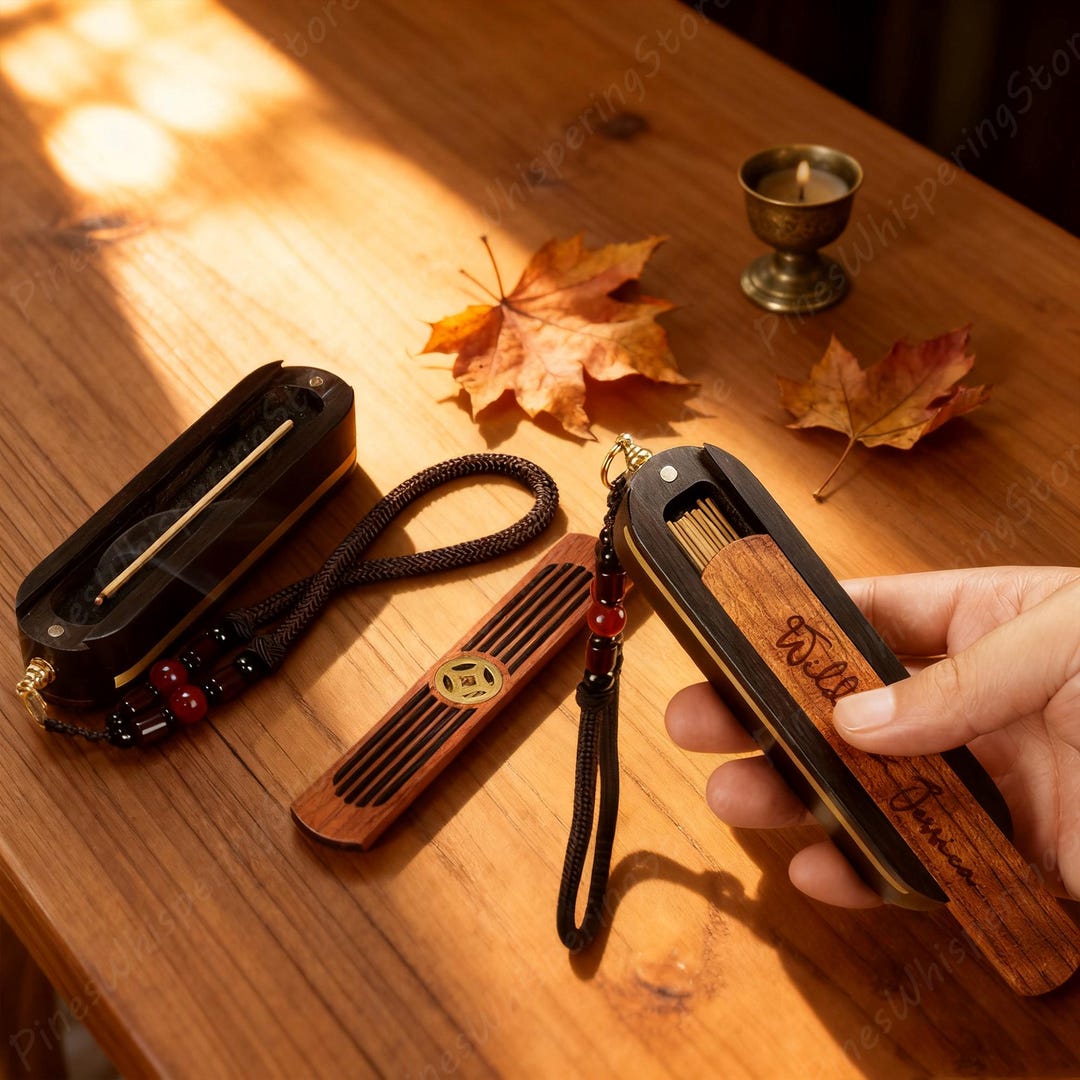 Personalized Wooden Incense Holder Box,double Layer Travel Incense ...